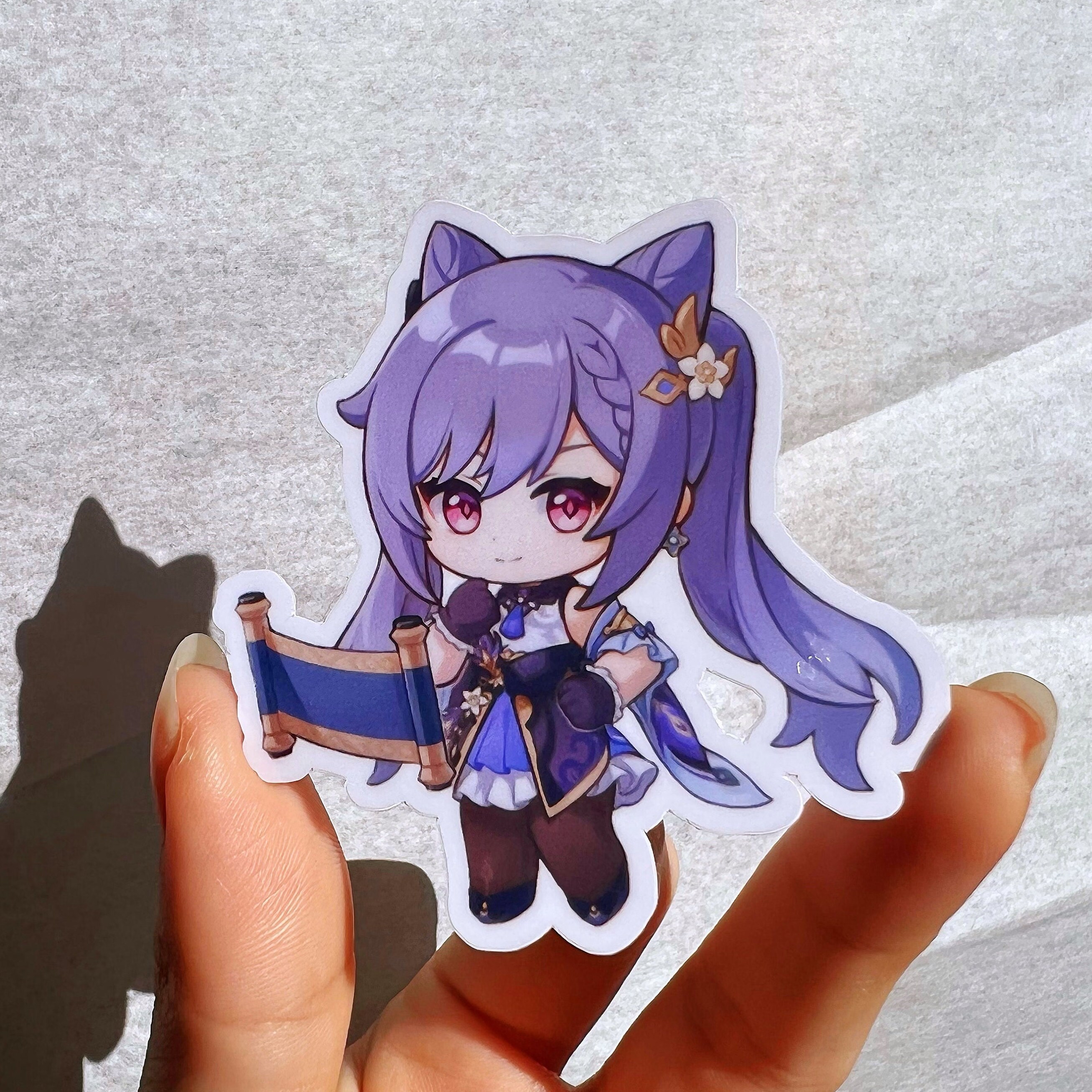 Chibi Genshin Impact Vinyl Sticker Keqing Waterproof Matte - Etsy