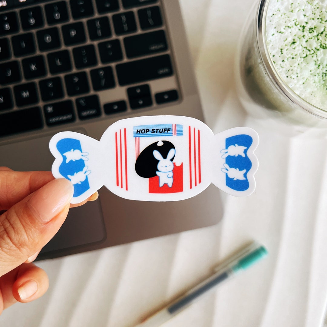 White Rabbit Candyvinyl Sticker Cute Asian Snack Waterproof, Matte ...