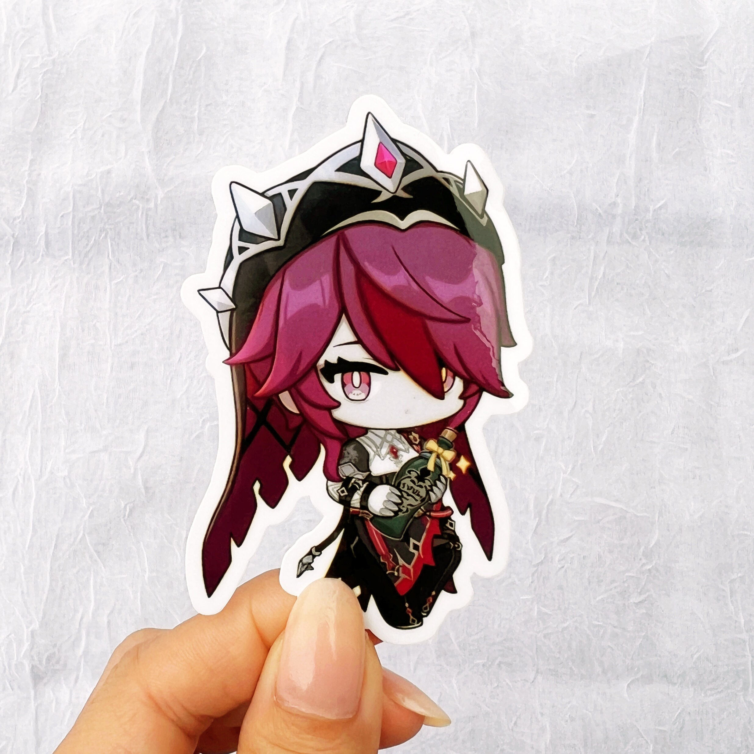Chibi Genshin Impact Vinyl Sticker Rosaria Waterproof Matte - Etsy