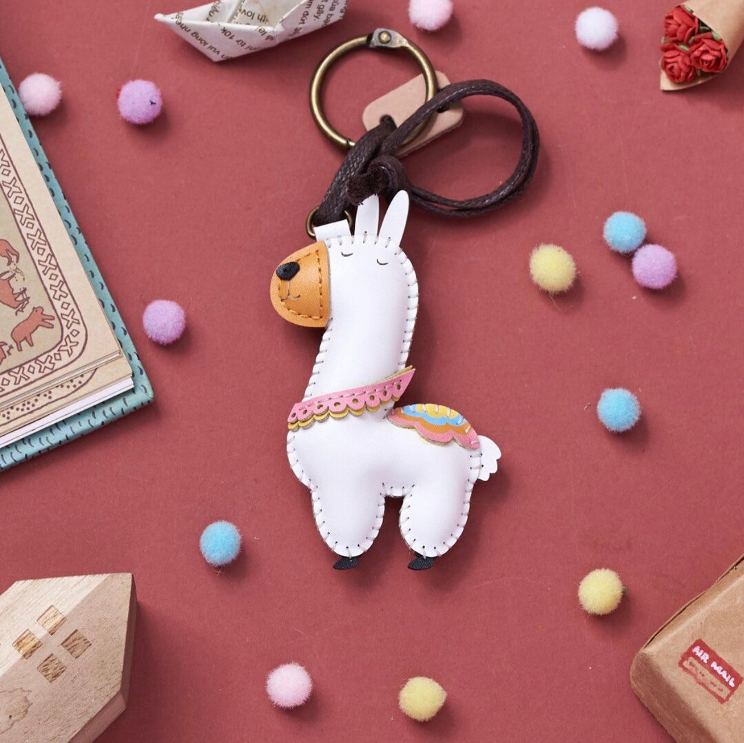 Llama Bag Charm, Unique Microfiber Bag Charm, Cute Key Chain, Handmade ...