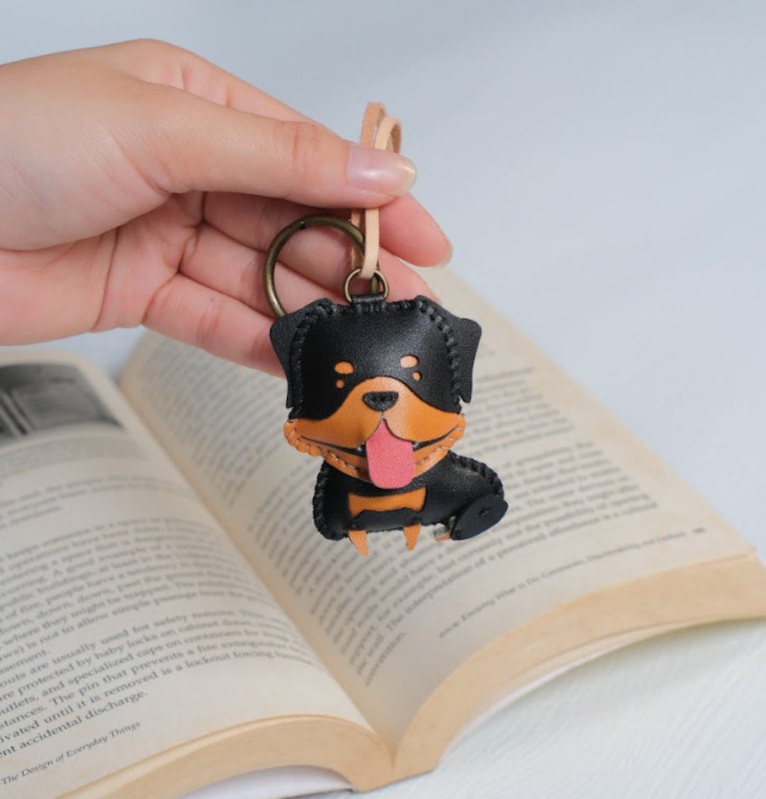 Rottweiler Bag Charm, Unique Microfiber Bag Charm, Cute Key Chain ...