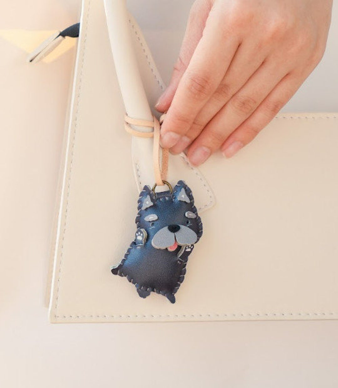 Schnauzer Bag Charm, Unique Microfiber Bag Charm, Cute Key Chain ...
