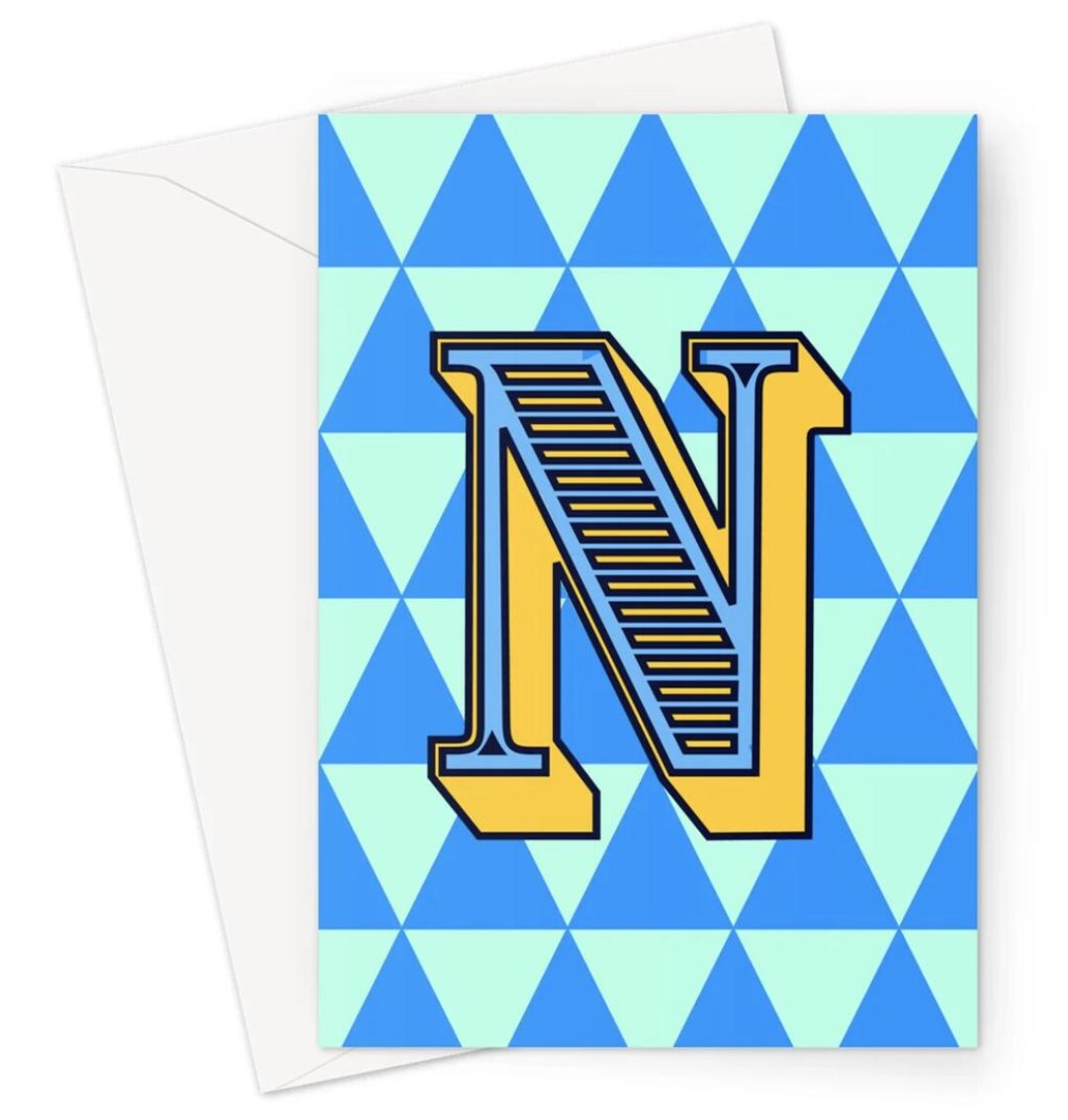 Fun Bright Alphabet Cards High-quality Card Personalized Initial Cards ...