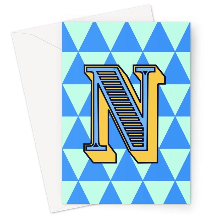Fun Bright Alphabet Cards High-quality Card Personalized Initial Cards ...