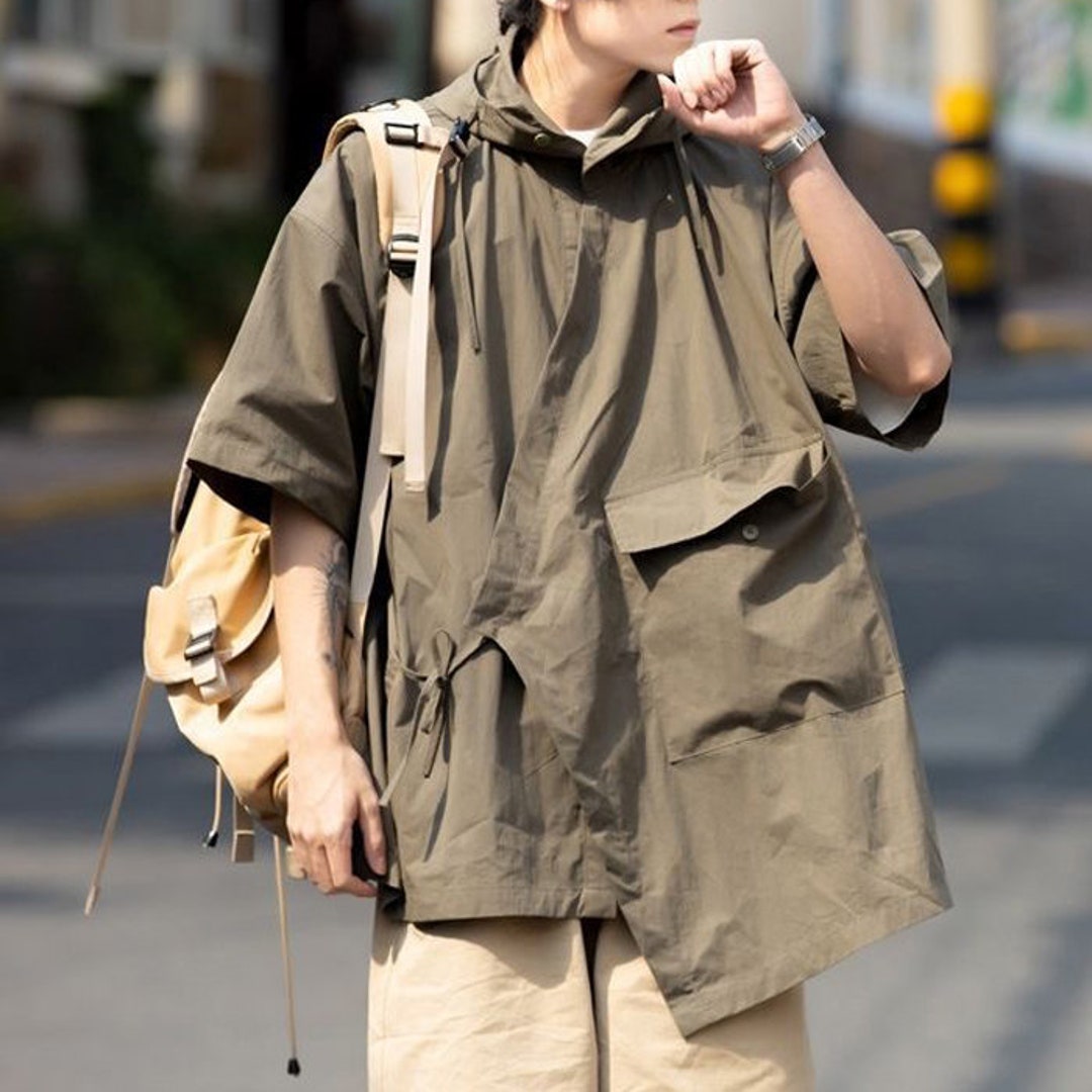 Japanese Stylish Kimono Loose Cardigan With Niche Irregular Buckle Rope ...