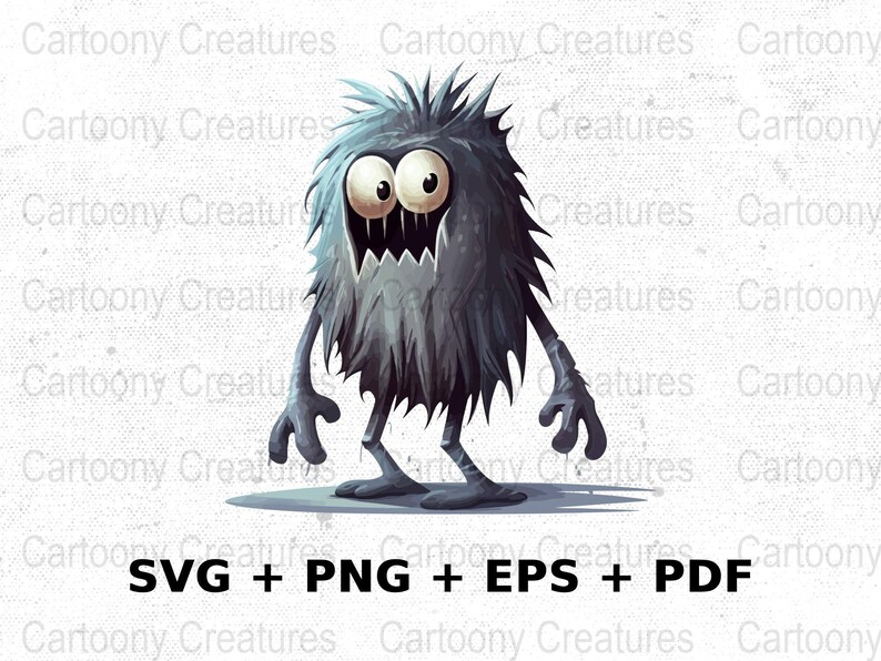 Cartoon Shadow Monster Svg Png Eps Commercial Use Clipart - Etsy