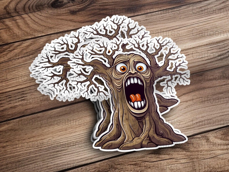 Cartoon Haunted Tree Screaming Face Svg Png Eps Commercial - Etsy