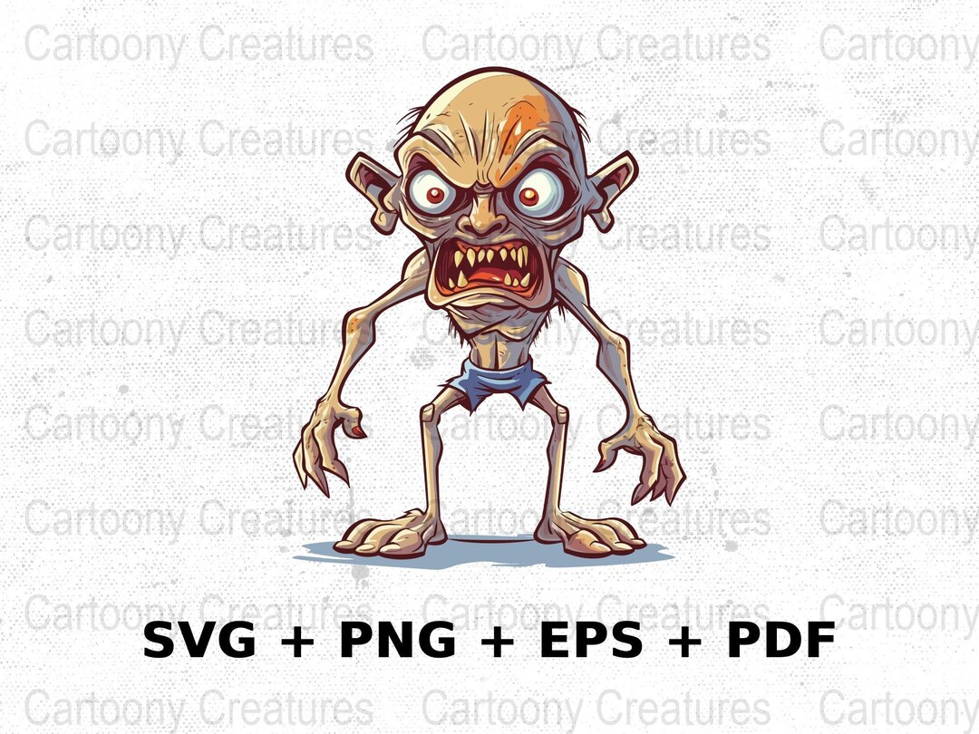 Cartoon Gollum Lord of the Rings Svg Png Eps Commercial Use - Etsy