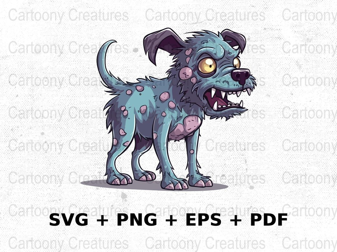 Cartoon Zombie Dog Svg Png Eps Commercial Use Clipart Vector - Etsy