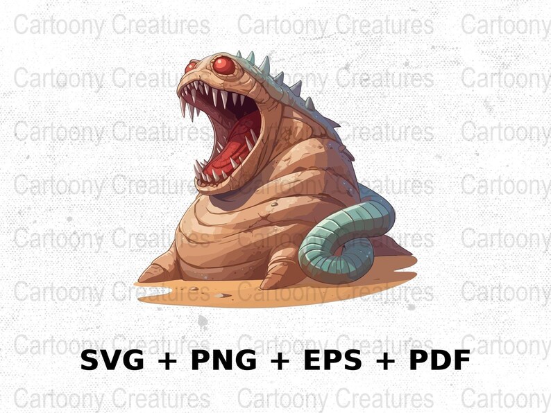 Cartoon Sandworm Svg Png Eps Commercial Use Clipart Vector - Etsy