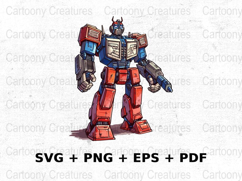 Cartoon Optimus Prime Transformer Svg Png Eps, Commercial Use Clipart ...