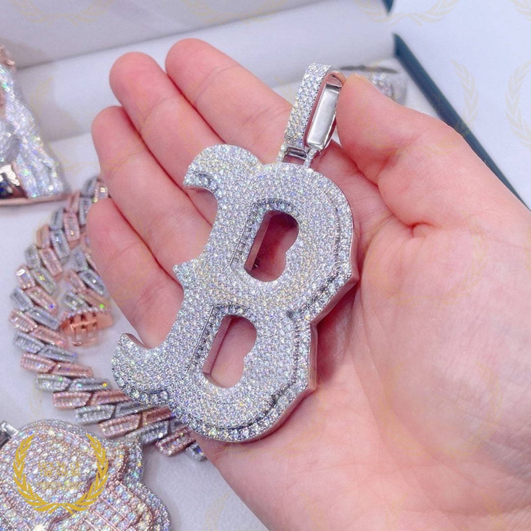 Custom Letter/number 3D Unique Design ''B'' Shape Hip Hop Pendent, Iced ...