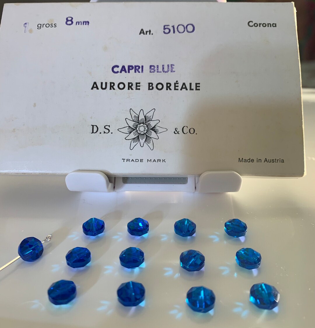 Capri Blue AB Lentil Tablet Beads ,7mm & 8 Mm, 12 - 144 Beads, Vintage ...