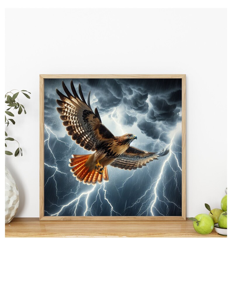 Red Tail Hawk Digital Art Wrap - Etsy