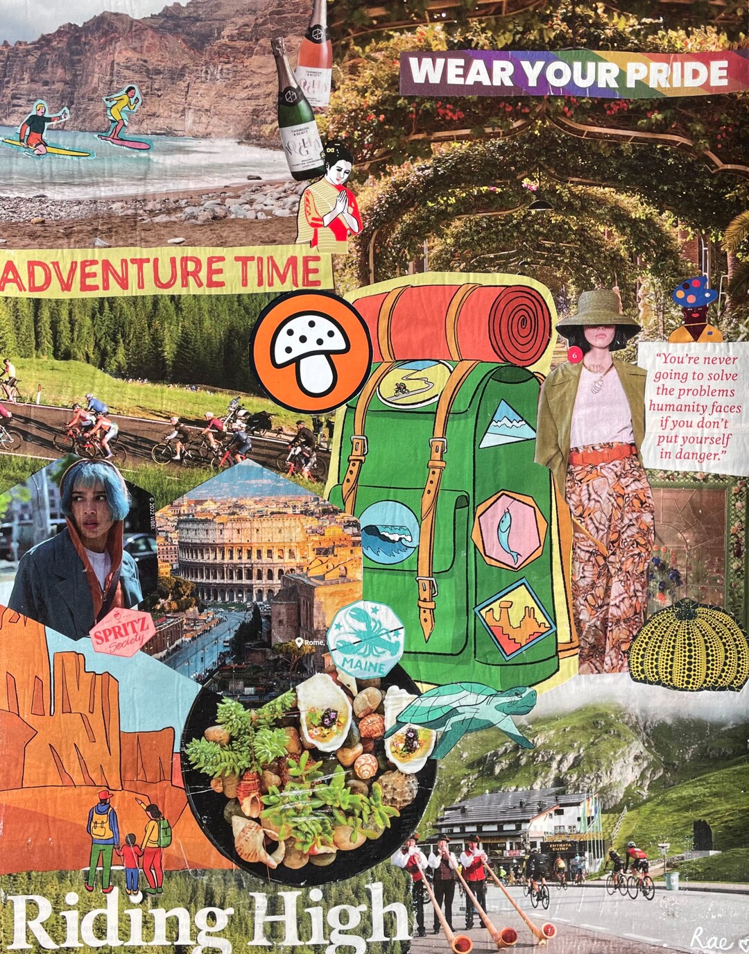 Adventure Time Paper Collage Print / Travel Adventure Artwork - Etsy