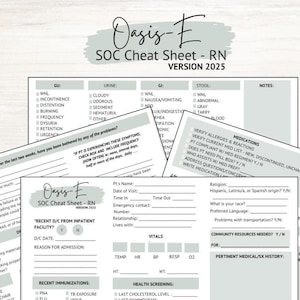 NEW *UPDATED 2025* - Oasis-e SOC Cheat Sheet for Rns - Etsy UK