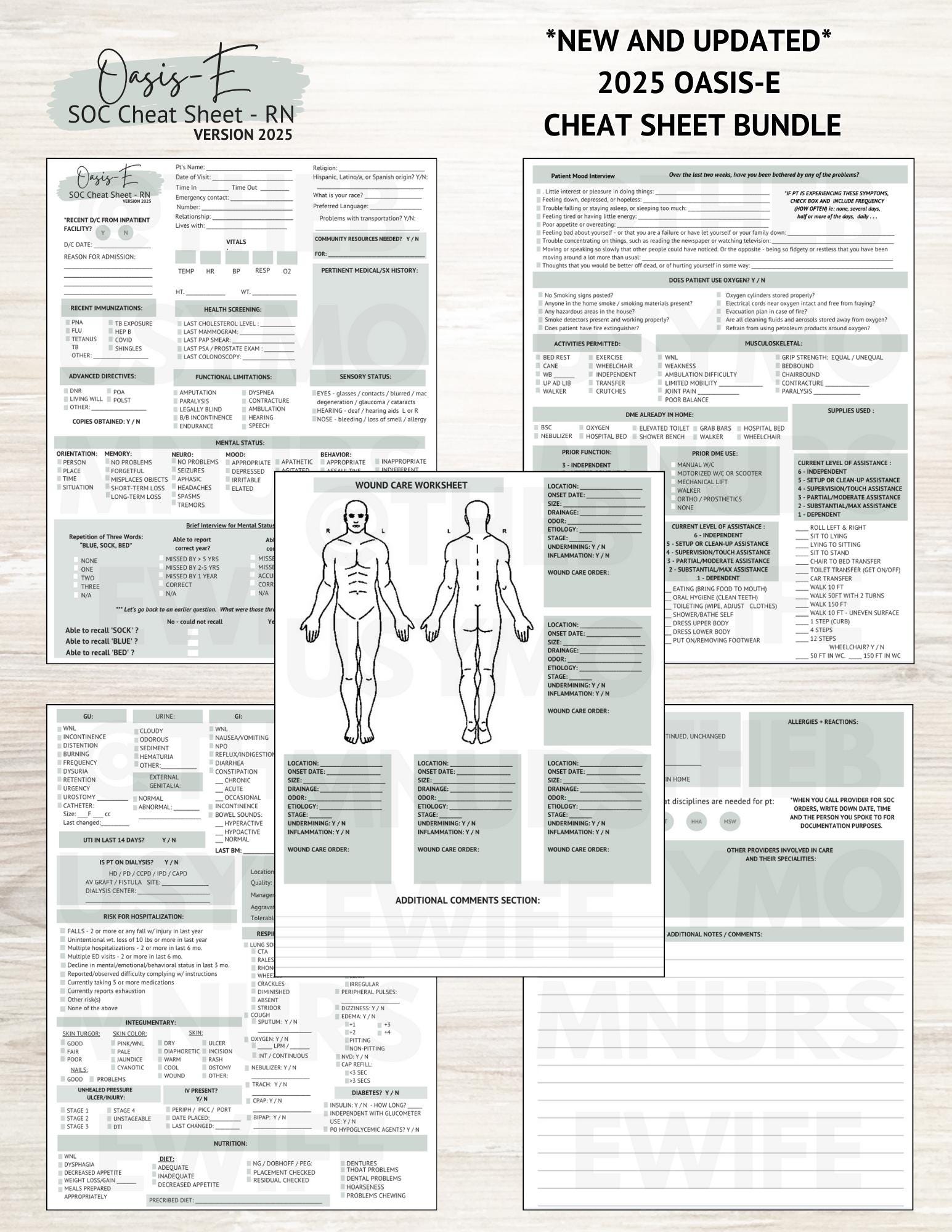 NEW *UPDATED 2025* - Oasis-e SOC Cheat Sheet for Rns - Etsy