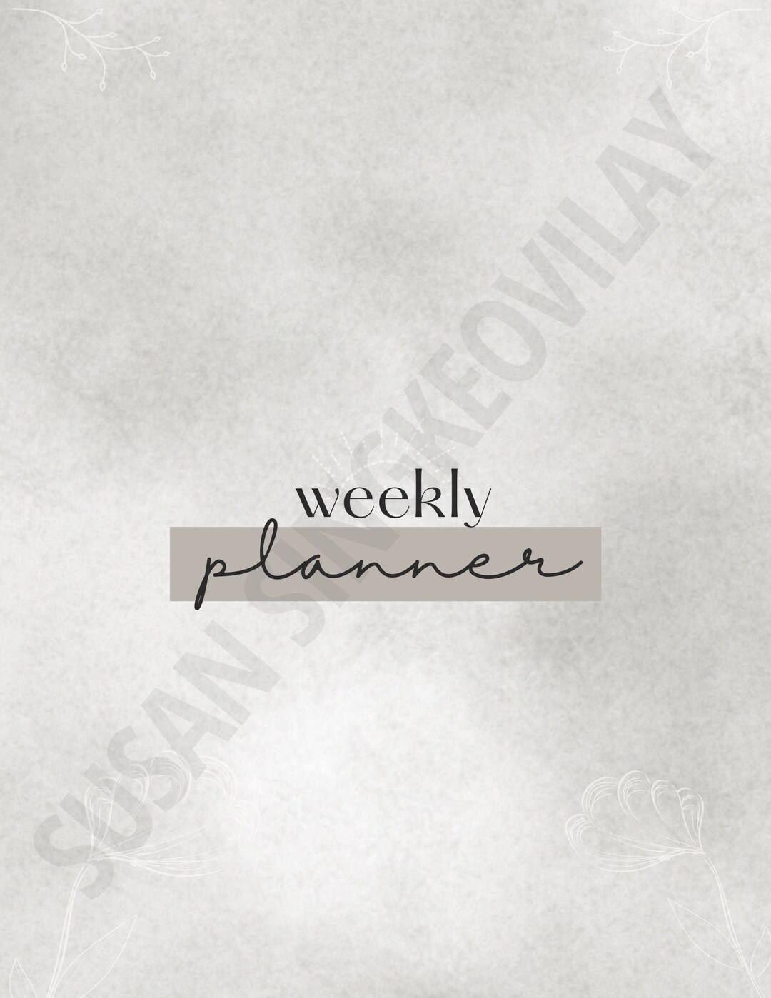 Minimalist Weekly Calendar digital Instant Download - Etsy