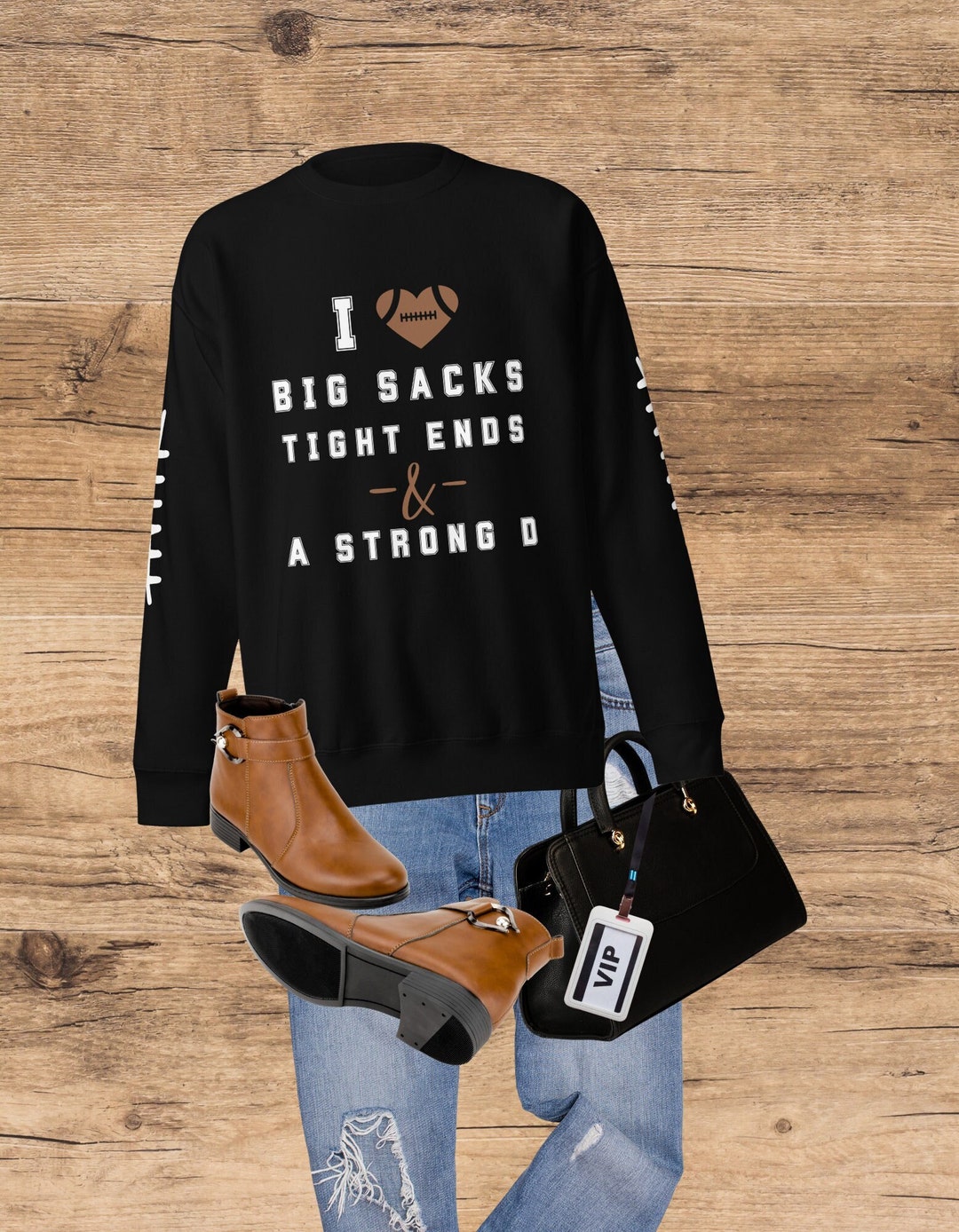 I Love Big Sacks Tight Ends & a Strong D Sweatshirt - Etsy