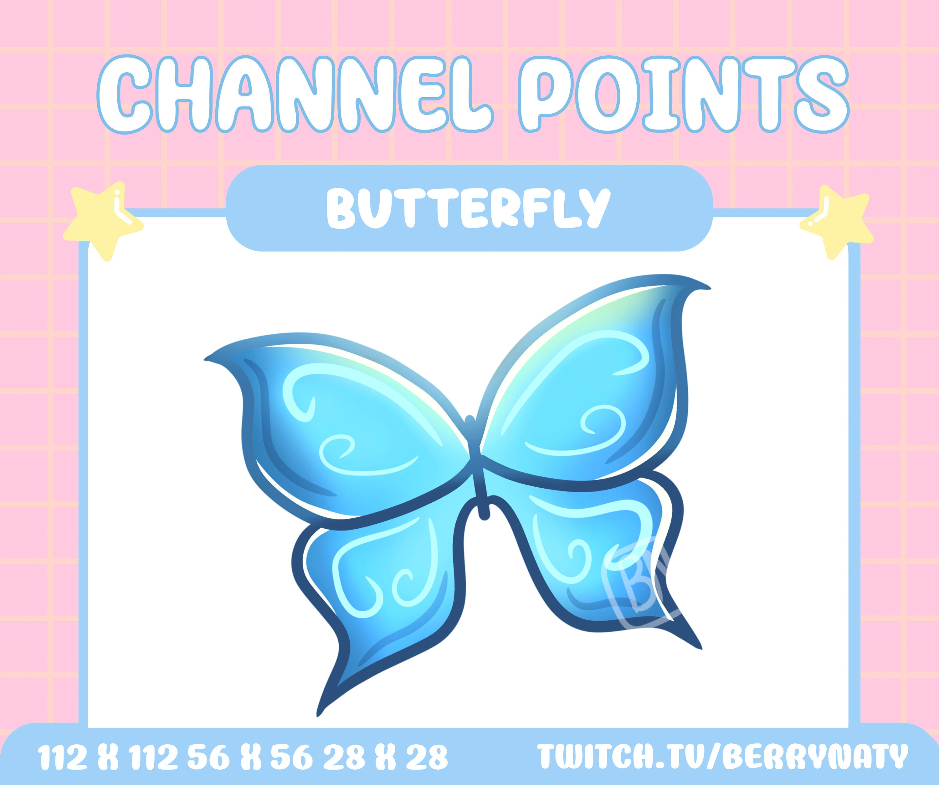Blue Butterfly Channel Point for Twitch Streamers, Discord, Youtube - Etsy