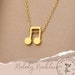 Elegant Melody Necklace - Eighth Note Pendant - Stainless Steel - Music ...