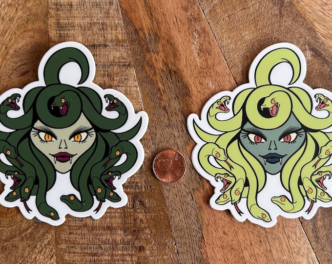 Cute Cyberpunk Cyborg Medusa Gothic Vinyl Waterproof Sticker, Dreamcore ...