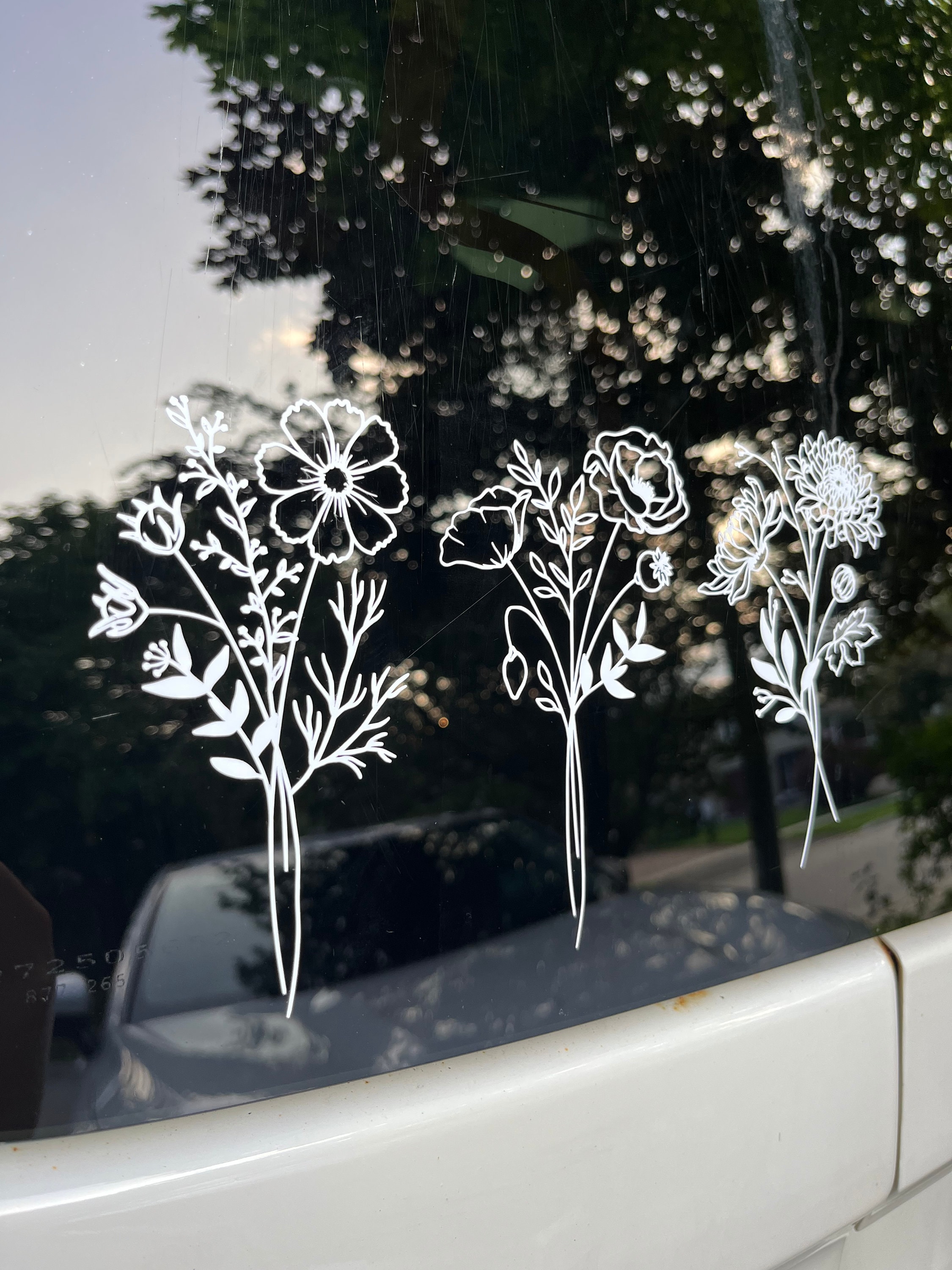 Car Decal Sticker Window Car Accessory Birth Month Flower Decal Glass ...