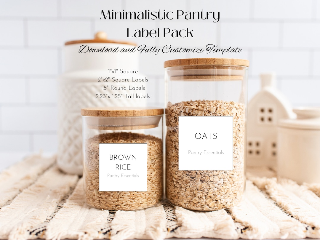 Minimalist Editable Pantry Label Template Download Kitchen Jar Label ...