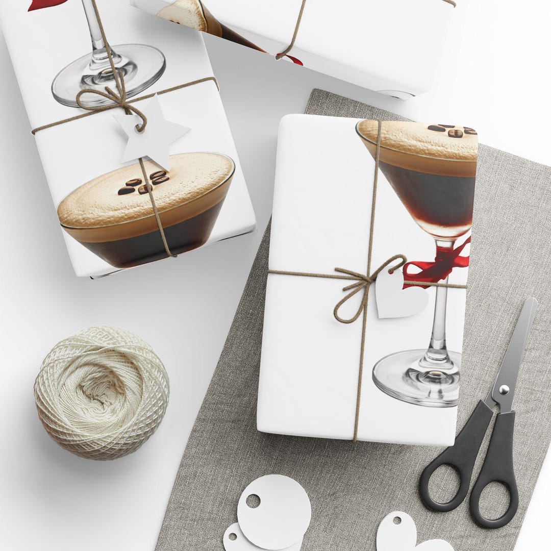 Espresso Martini Wrapping Paper for Christmas, Birthdays, and ...