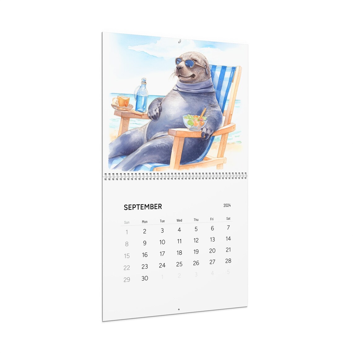 Funny Animal Calendar 2024 Beach Bum Fun Gift Ocean Water New House ...