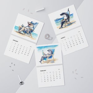 Funny Animal Calendar 2024 Beach Bum Fun Gift Ocean Water New House ...