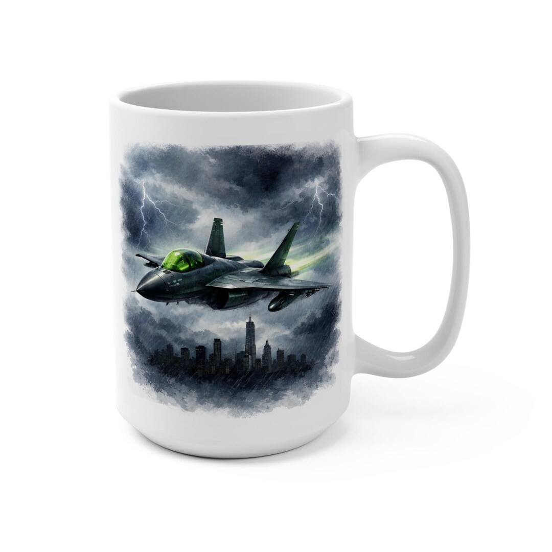Storm Fighter Jet Mug | Military Aircraft, Lightning Sky, City ...