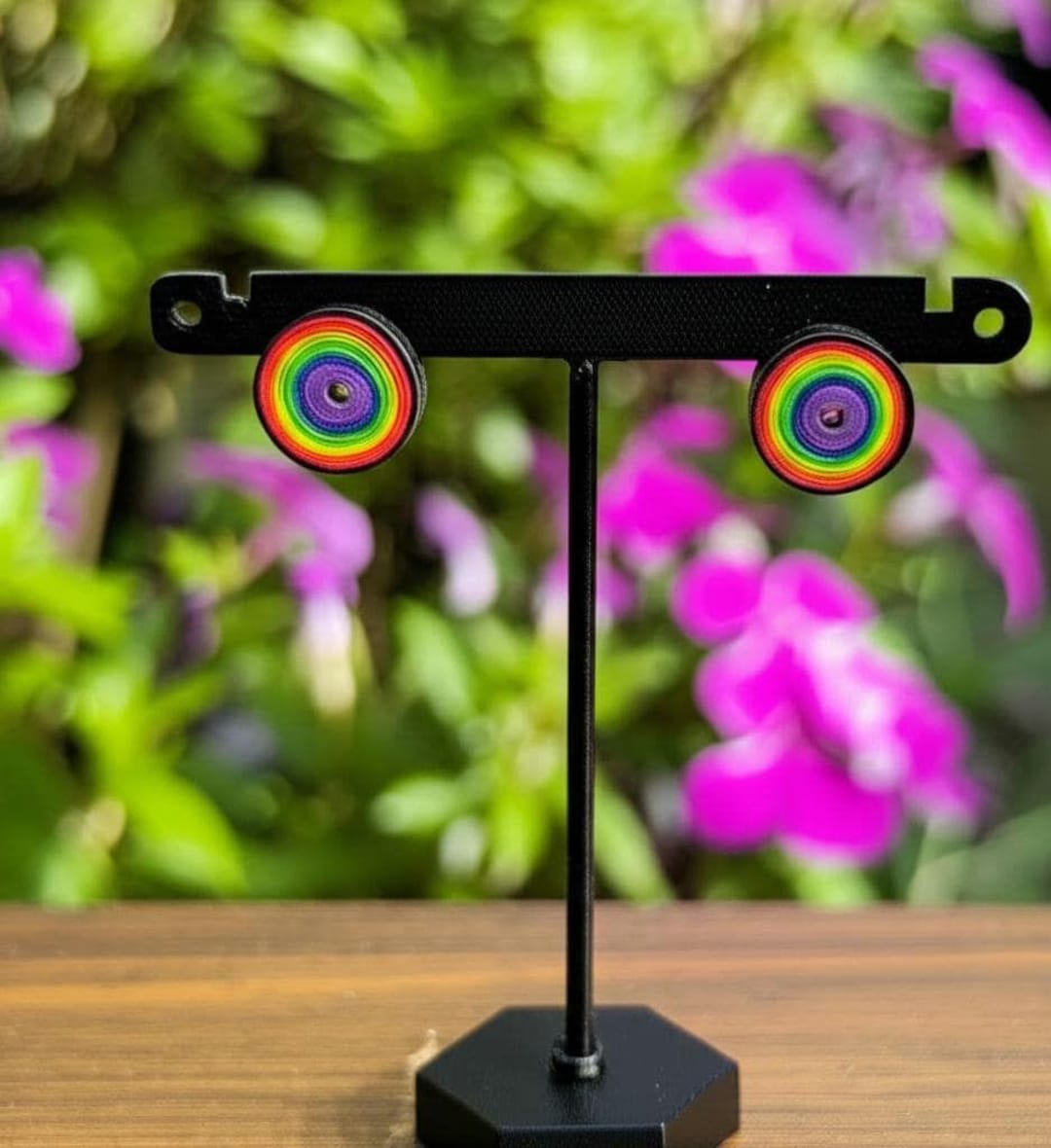 Rainbow Quilled Paper Stud Earrings: Handmade Pride Jewelry - Etsy