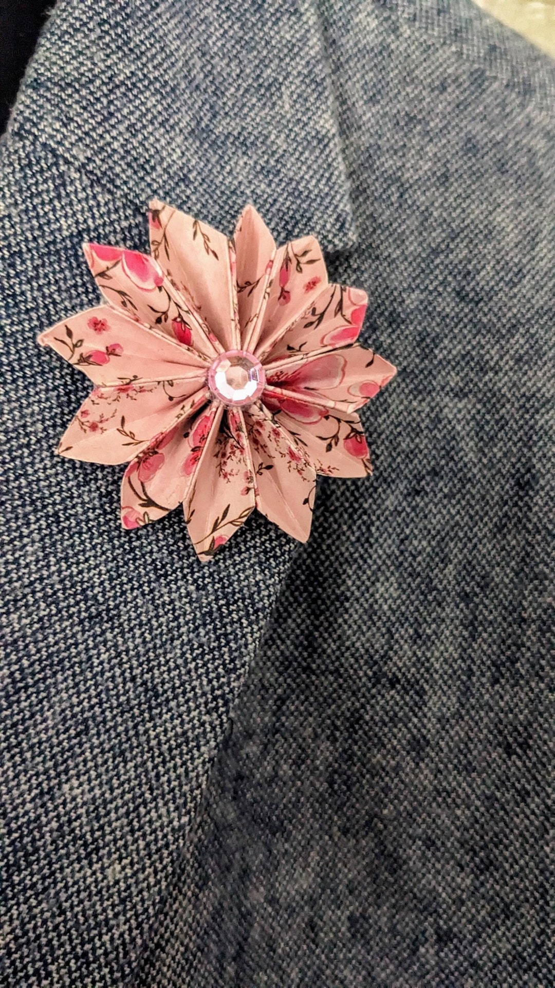 Pink Lemon Paper Flower Lapel Pin / Pink Flower Lapel Pin / Gifts for ...