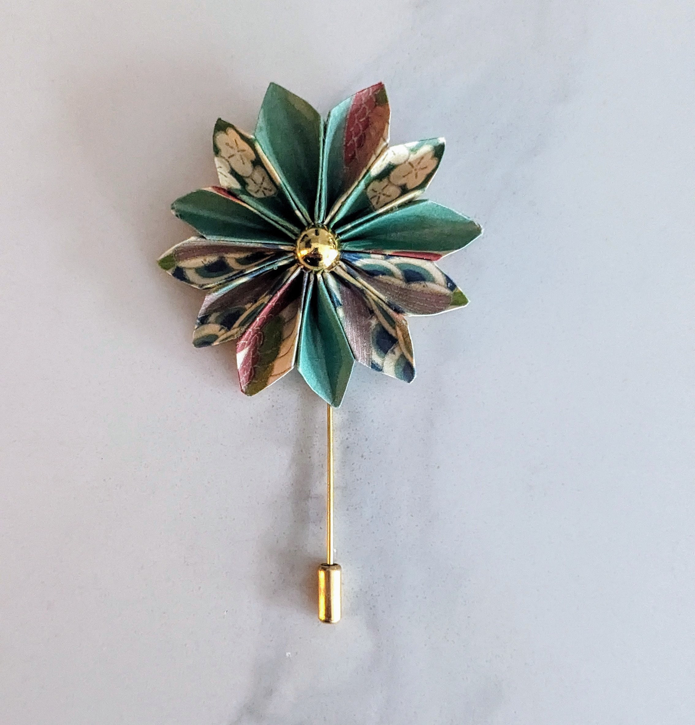 For the Love of Teal Paper Flower Lapel Pin / Teal Flower Lapel Pin ...