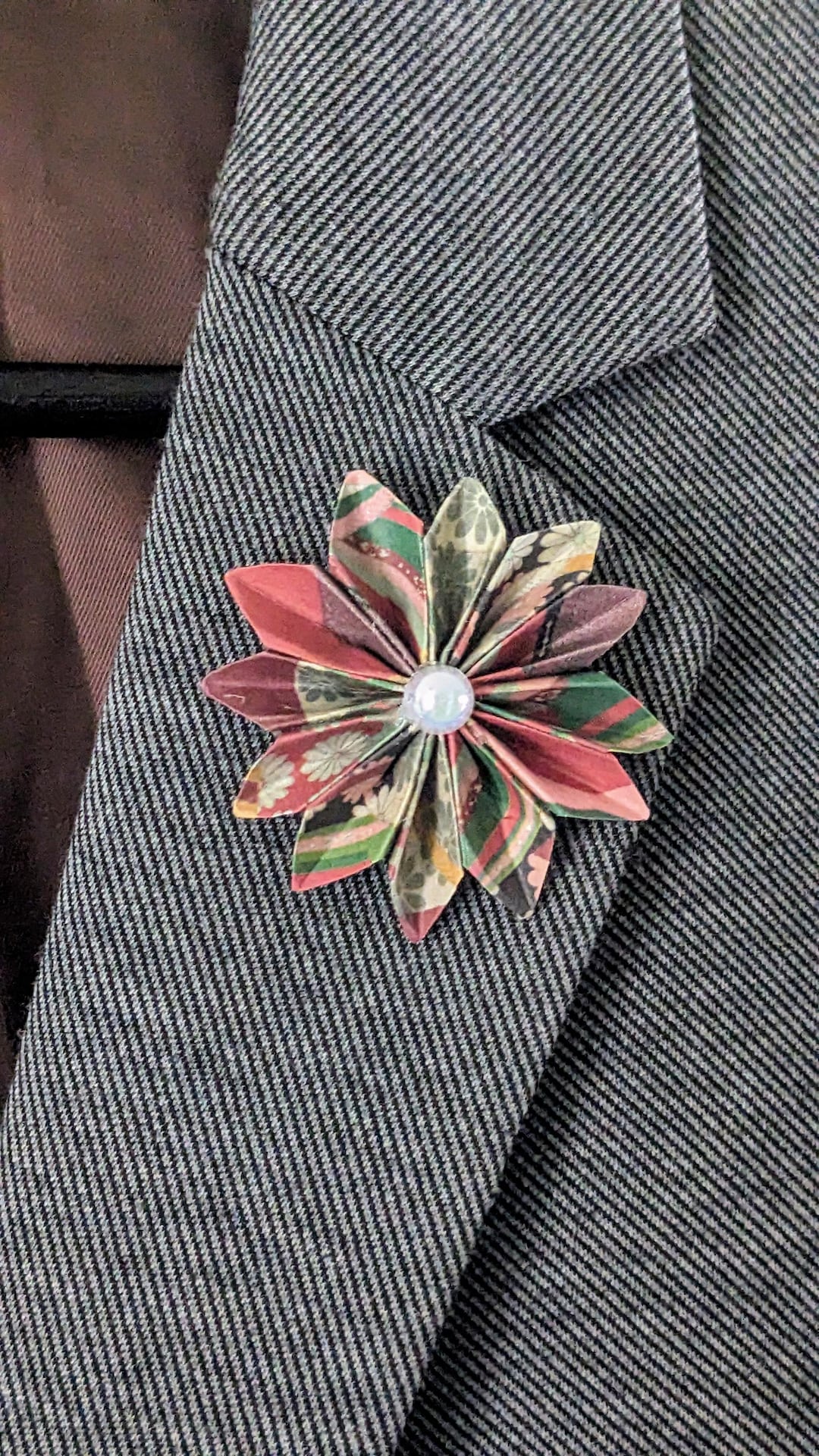 Romy Paper Flower Lapel Pin/dark Red Flower Lapel Pin/personalized ...