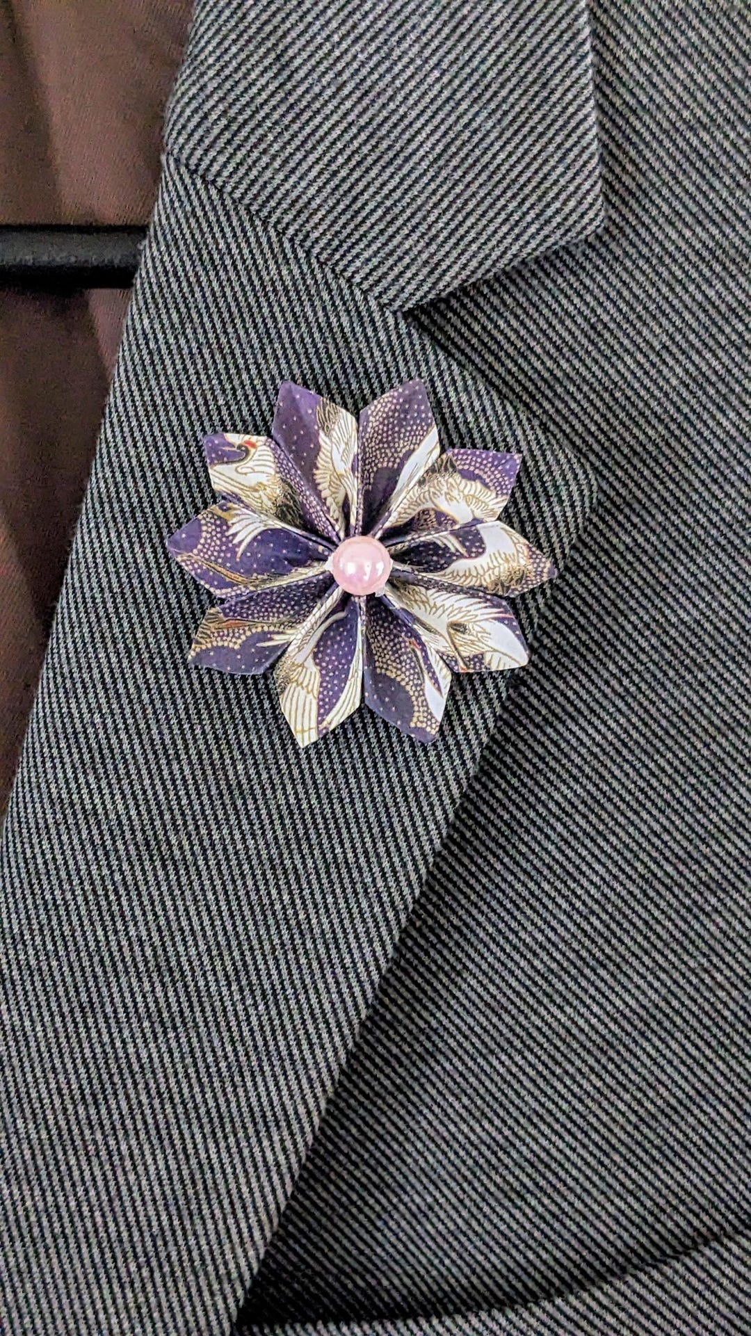 Midnight Paper Flower Lapel Pin / Blue Flower Lapel Pin / Gifts for Men ...