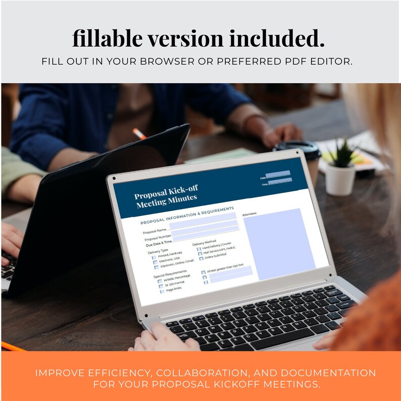 Meeting Minutes Template for Proposal Kick-off Meetings Fillable and ...