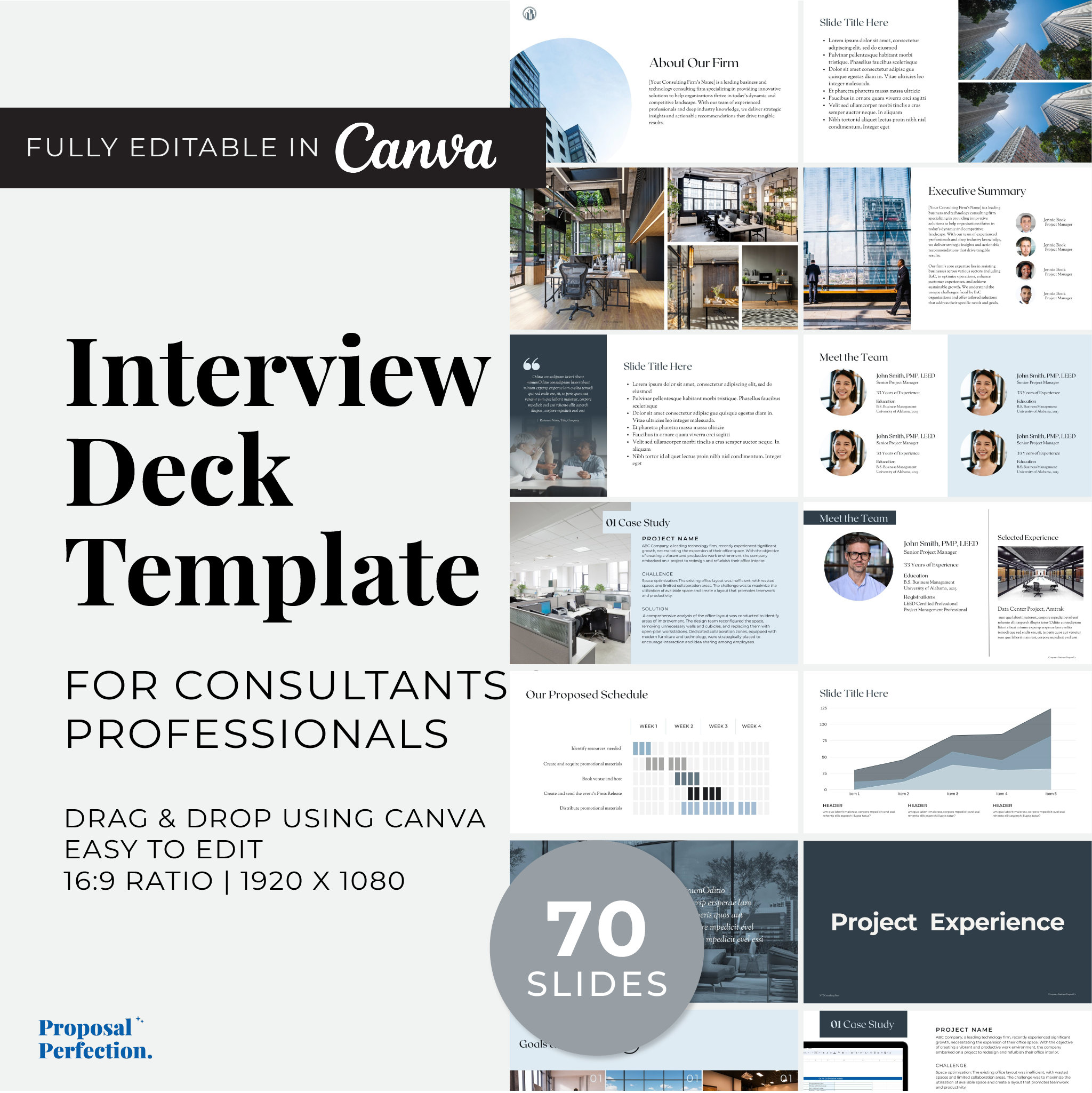 Canva Interview Deck Presentation Template for Professional Services ...