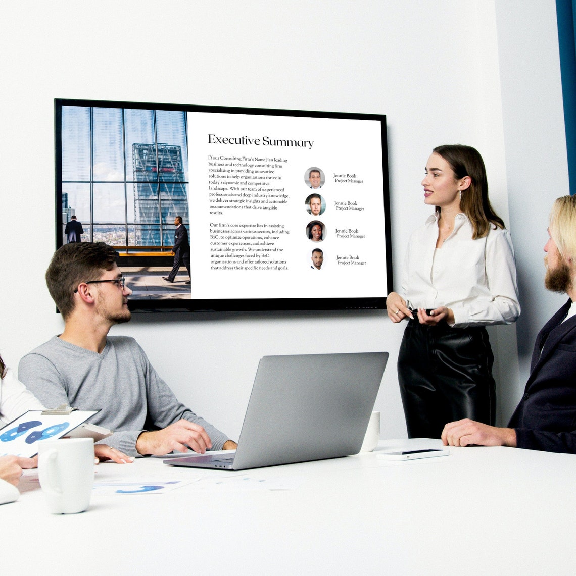 Canva Interview Deck Presentation Template for Professional Services | Win Over Clients With Our ...