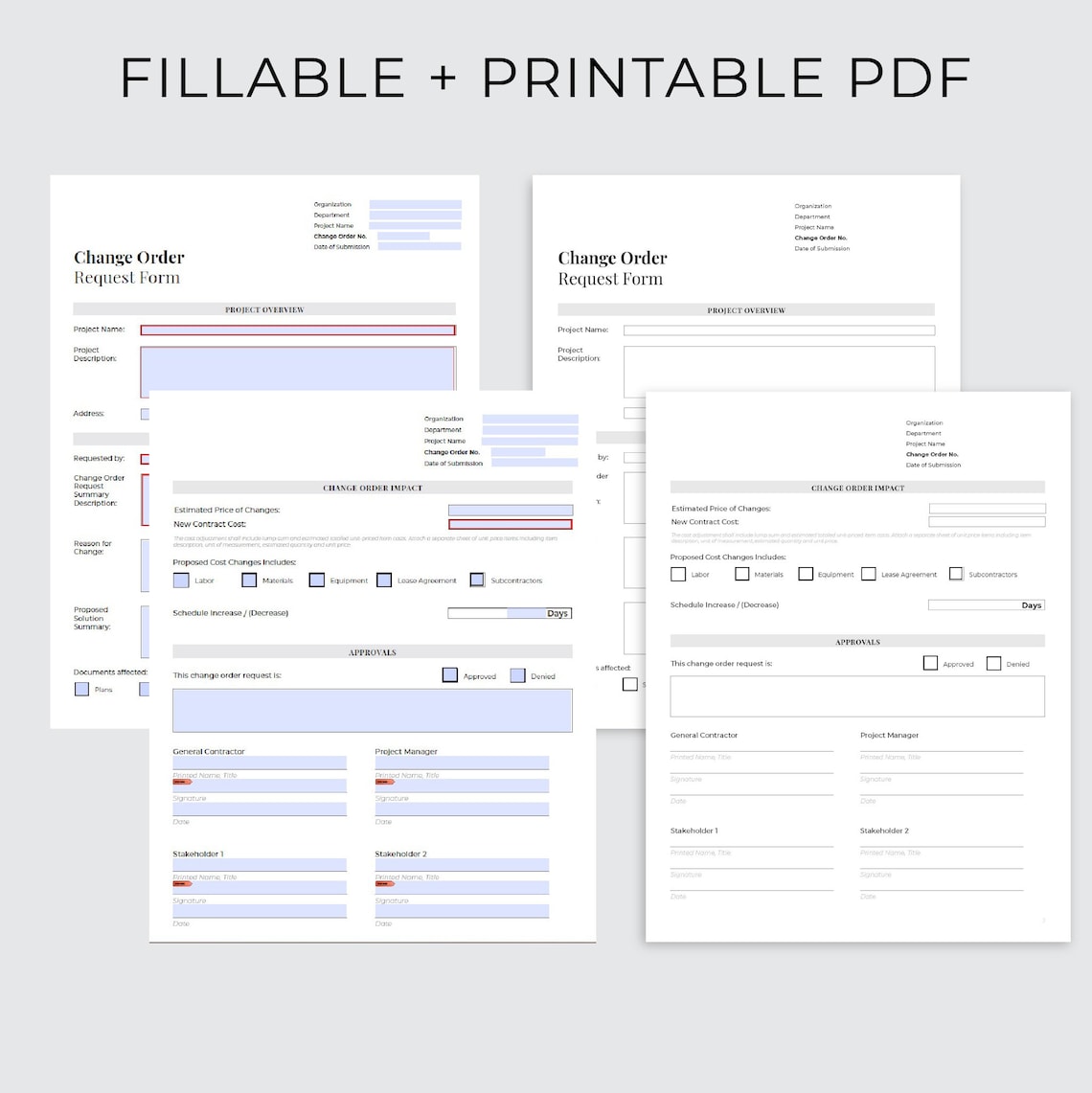 Change Order Request Form for Construction Projects | Capture Approval ...