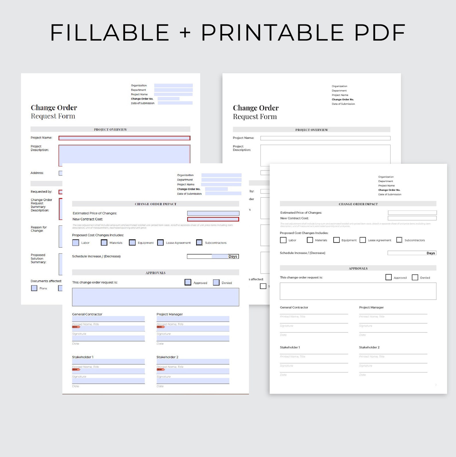 Change Order Request Form for Construction Projects | Capture Approval ...