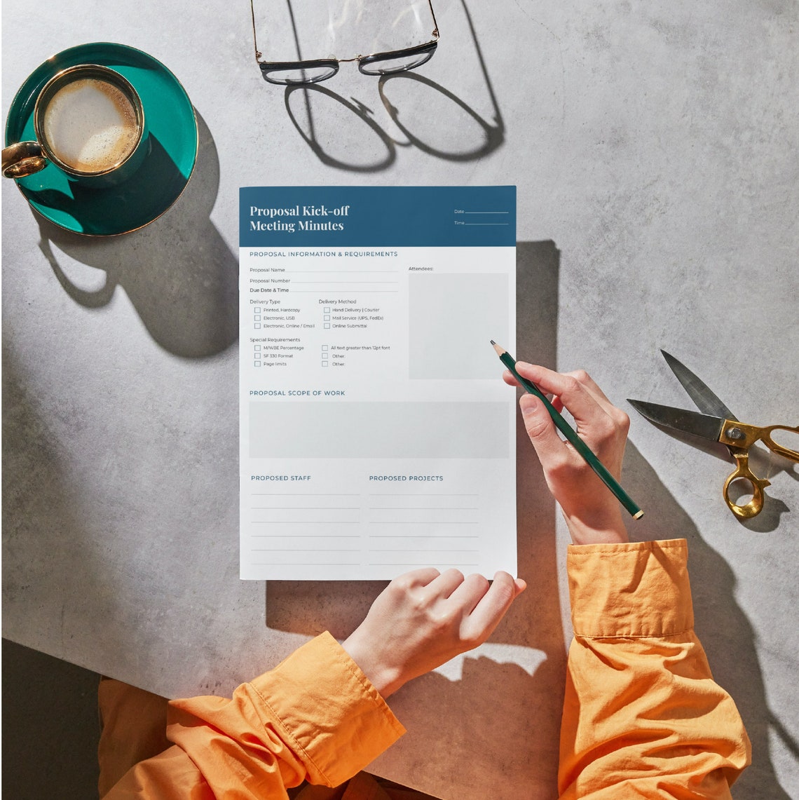 Meeting Minutes Template for Proposal Kick-off Meetings Fillable and ...