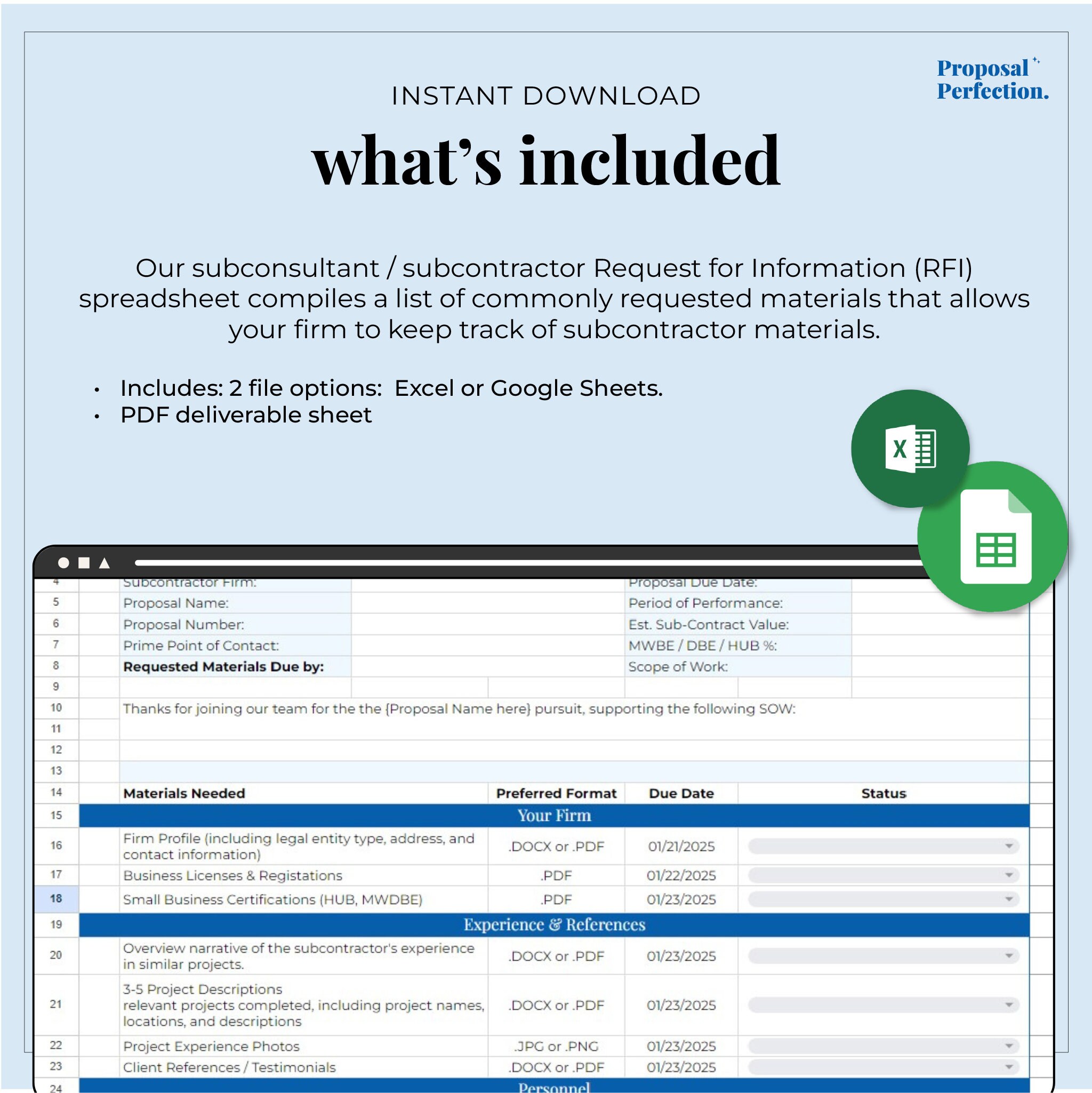 Subcontractor Proposal Submission Checklist for Primes & Teaming ...