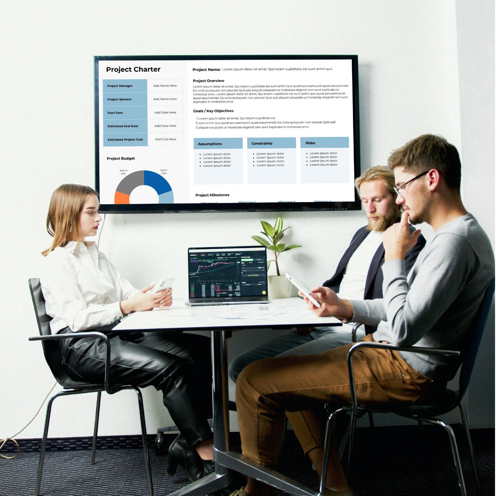 Professional Simple Project Charter Customizable Canva Template ...