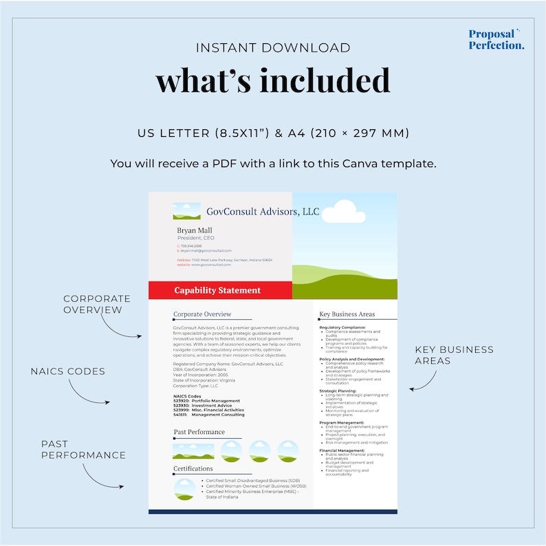 Govcon Consulting Capability Statement Template | Professional ...