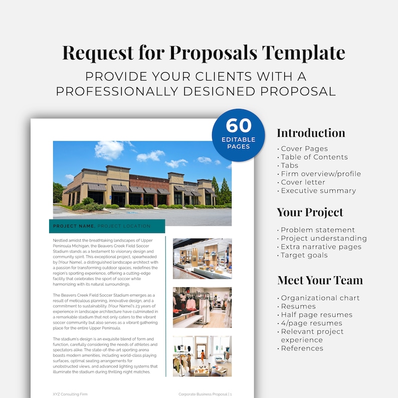 Business Proposal Template for Canva AEC Proposal Template General ...