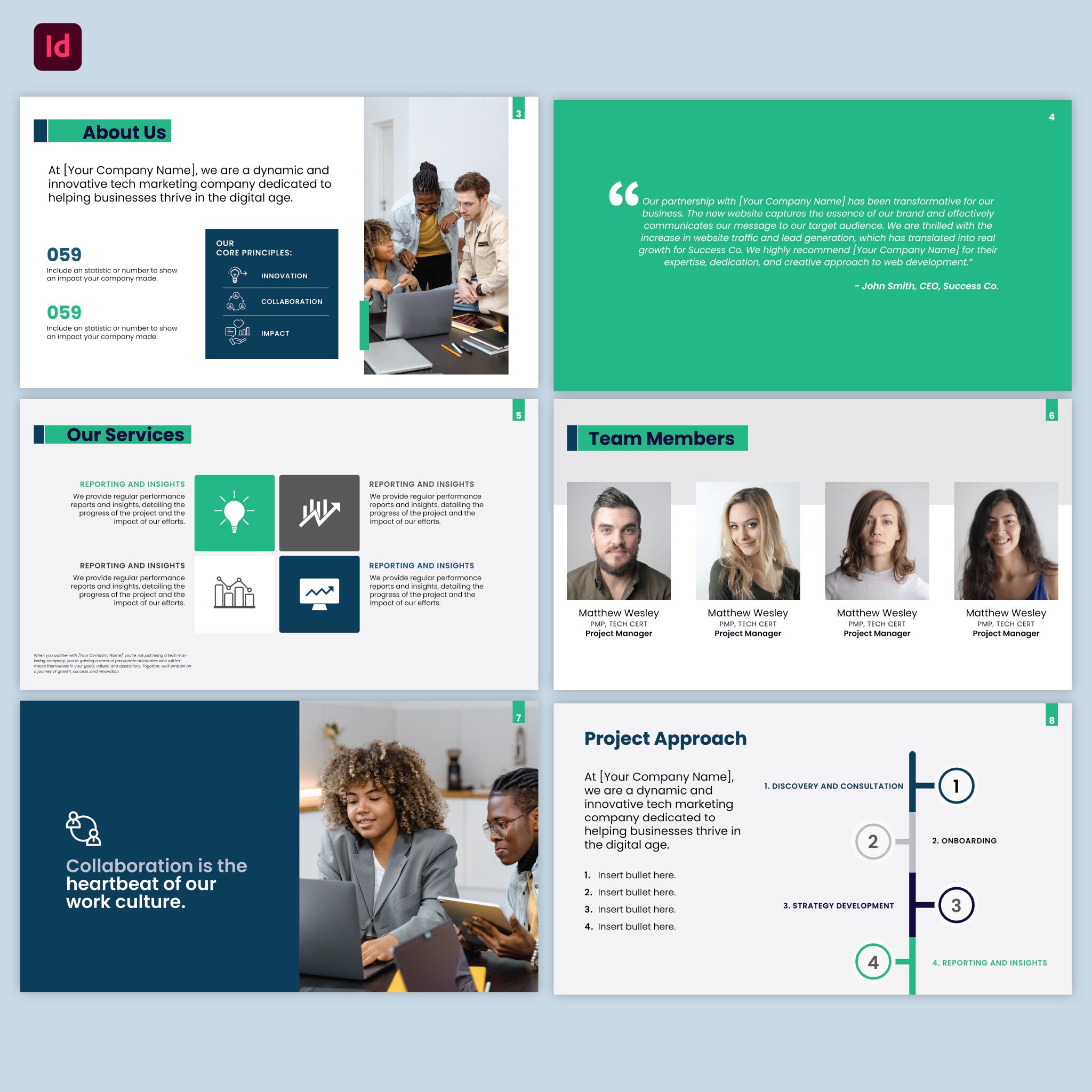 Adobe Indesign Business Presentation Interview Template for ...