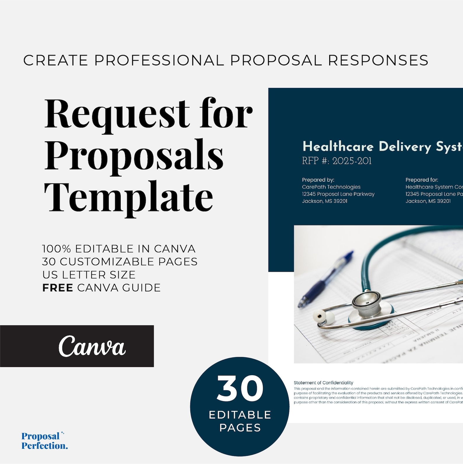 RFP Template Healthcare Technology Industry Request for Proposal Canva ...