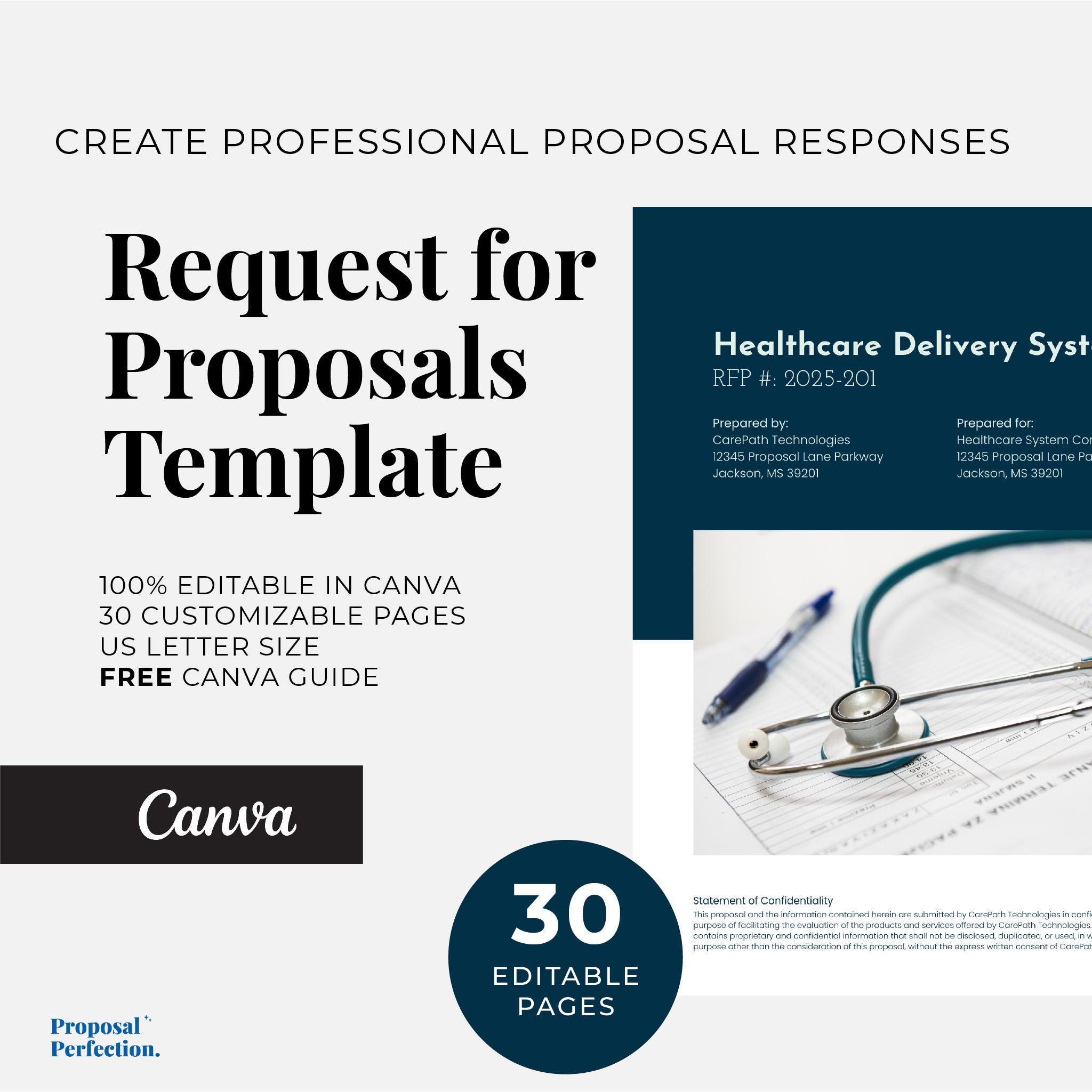 RFP Template Healthcare Technology Industry Request for Proposal Canva ...